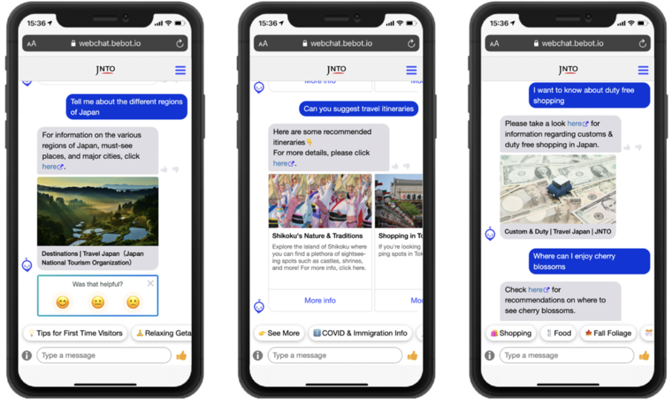 ビースポーク・AIチャットボット【BEBOT】が、日本政府観光局の訪日旅行者向けサイトにて多言語ガイドを開始 | Glimpse [グリンプス]